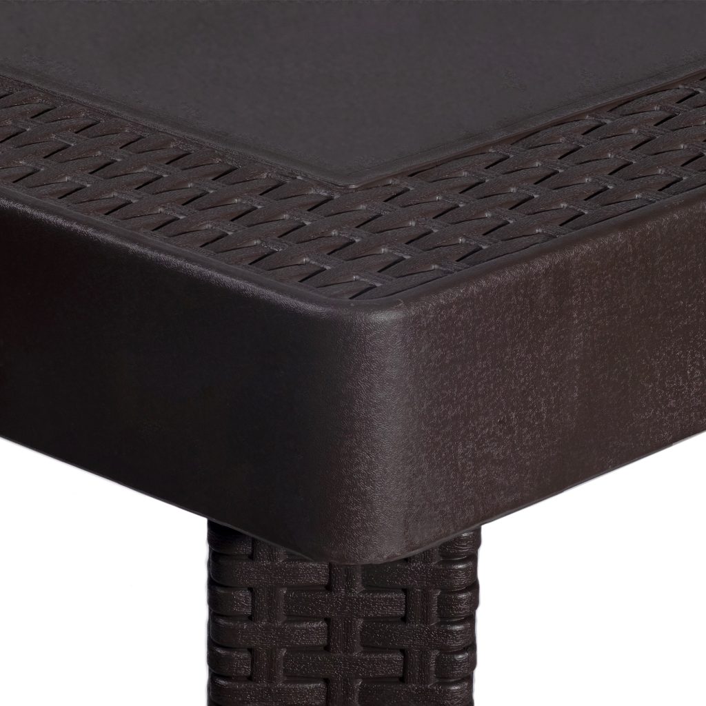 Mesa tipo cuadrada | Modelo Infinity | color café oscuro - MQ - QRubber Perú